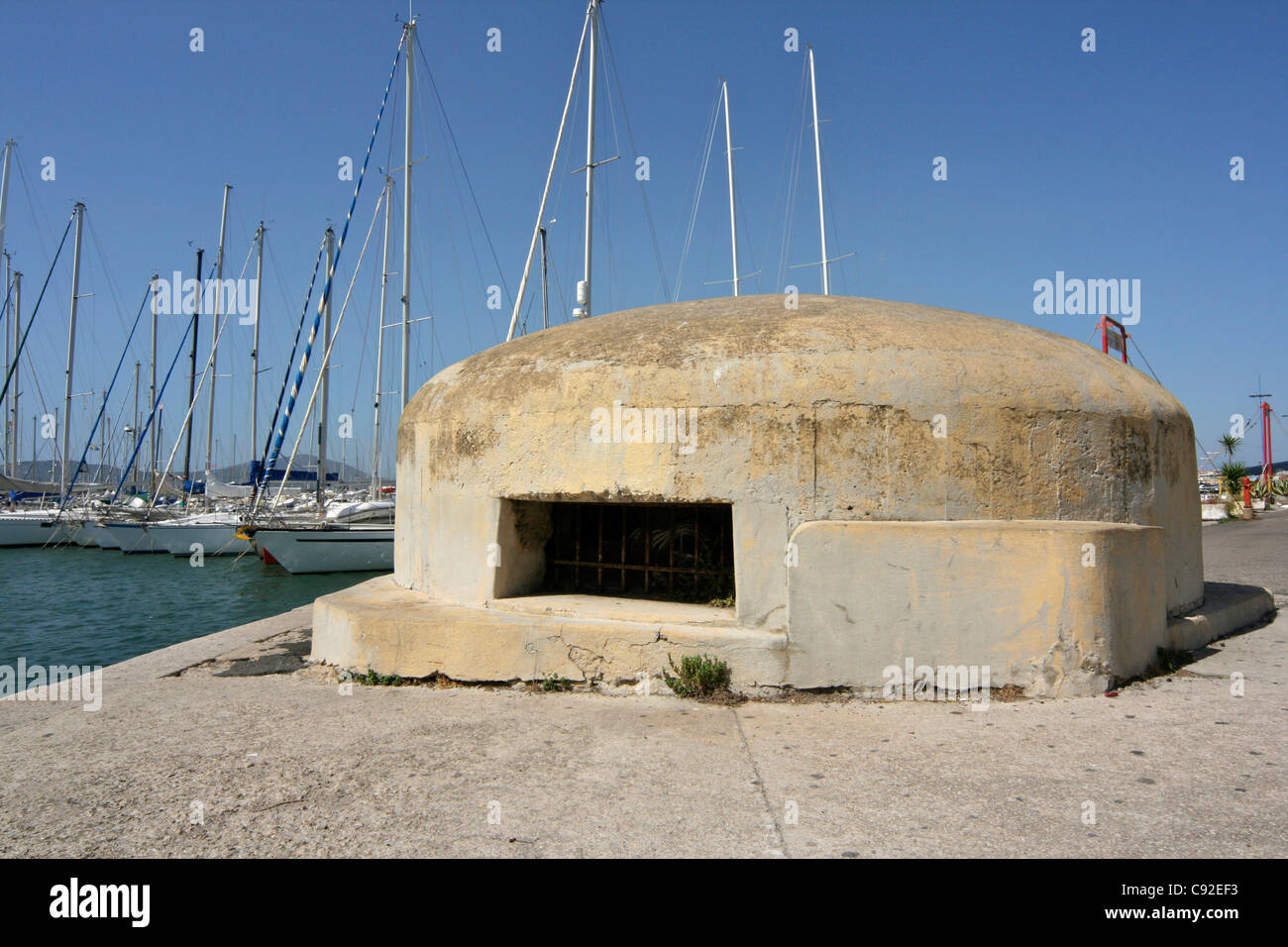 Second world war defensive pill box built on the harbour of Alghero ...