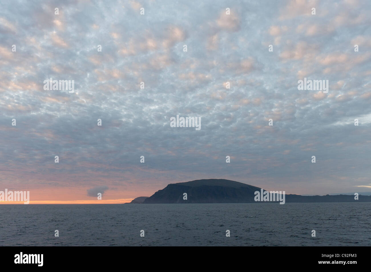 Island in the Pacific Ocean at sunset, Isabela Island, Galapagos ...