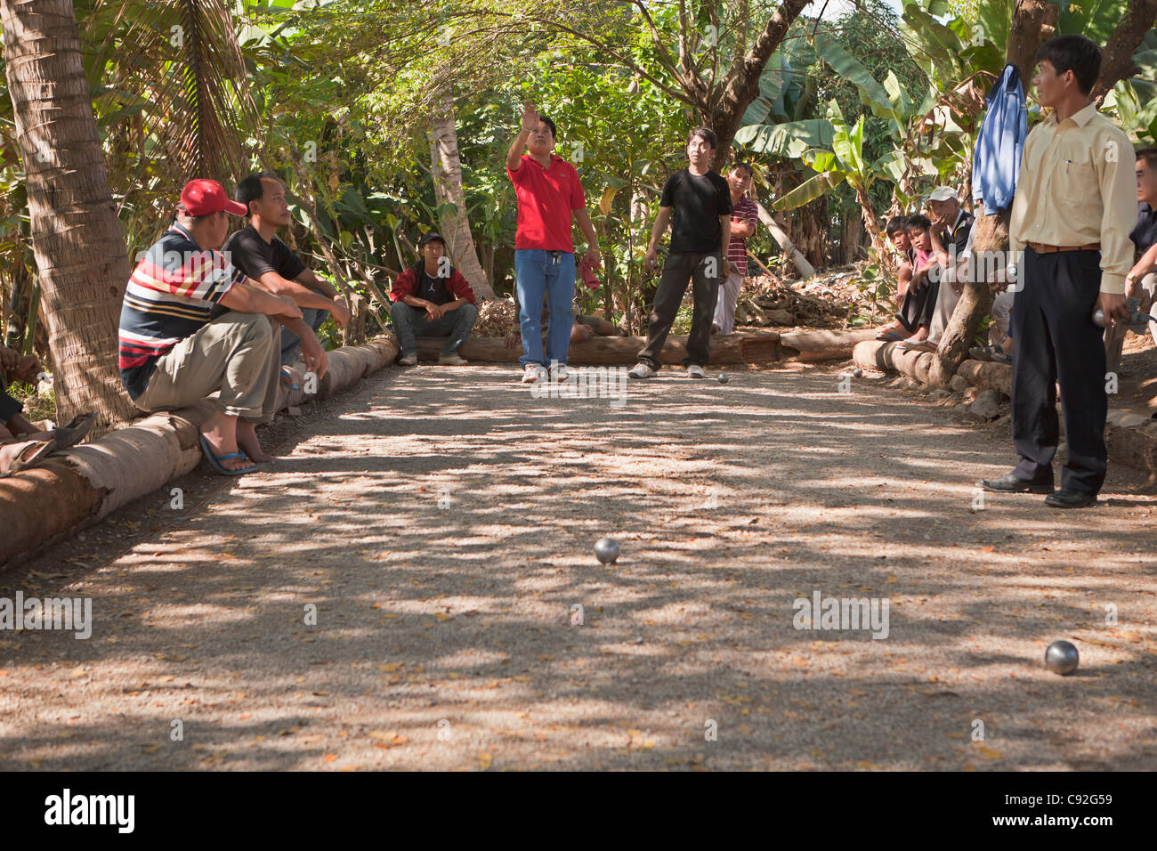 Laotian Men Playing Petanque, Laos Stock Photo - Alamy