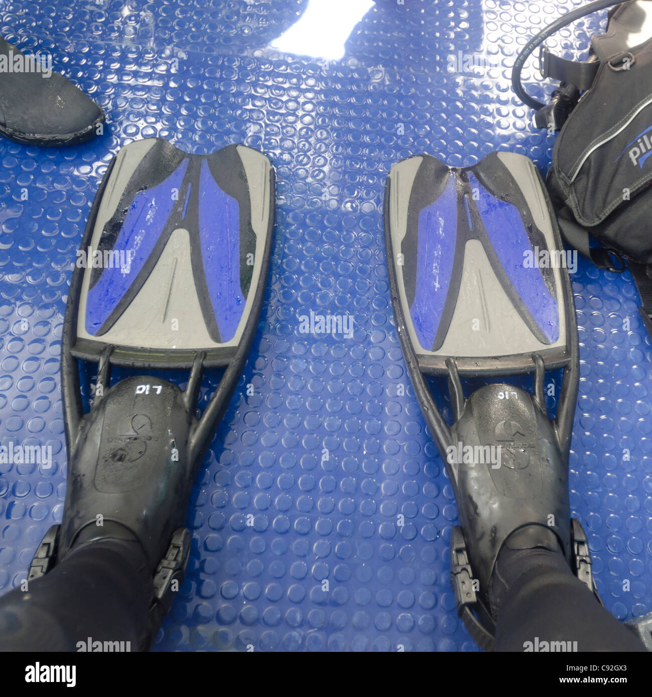 Flippers of a scuba diver underwater hi-res stock photography and ...