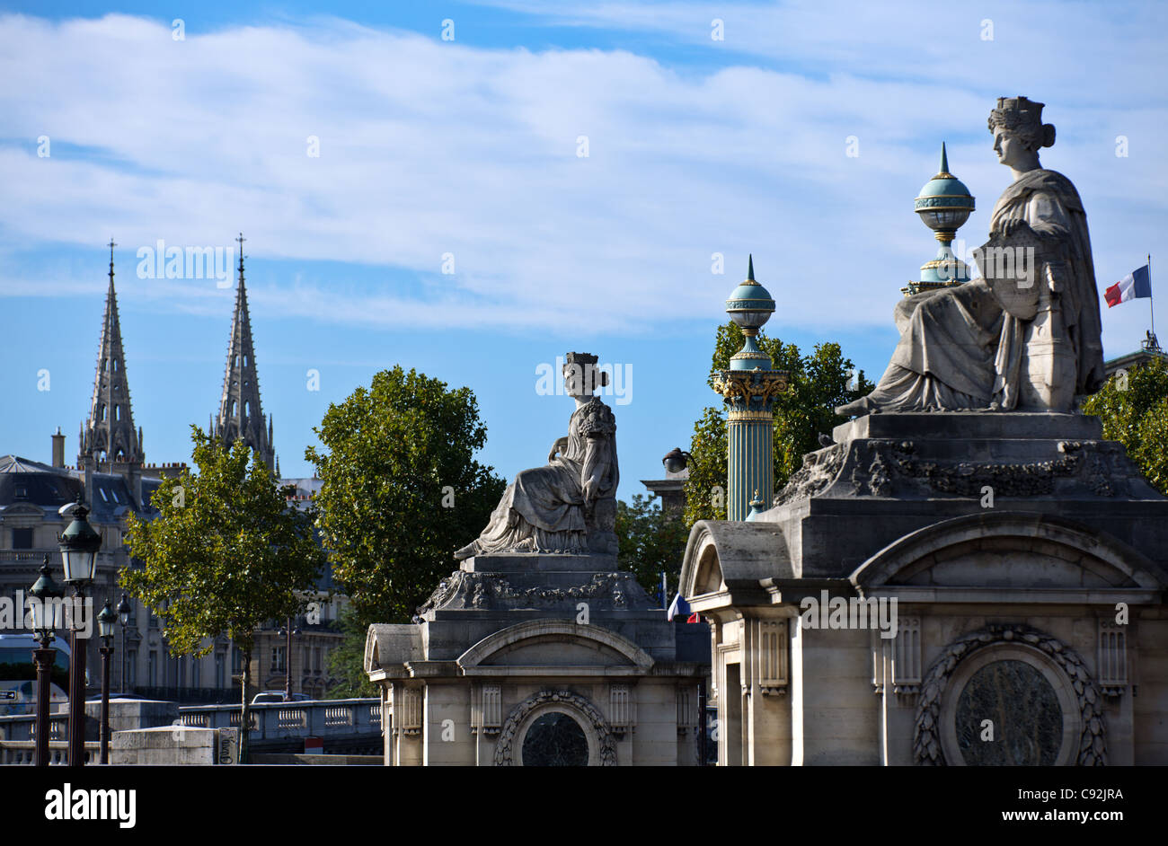 Paris, Place de la Concorde the statues of the French cities Stock ...