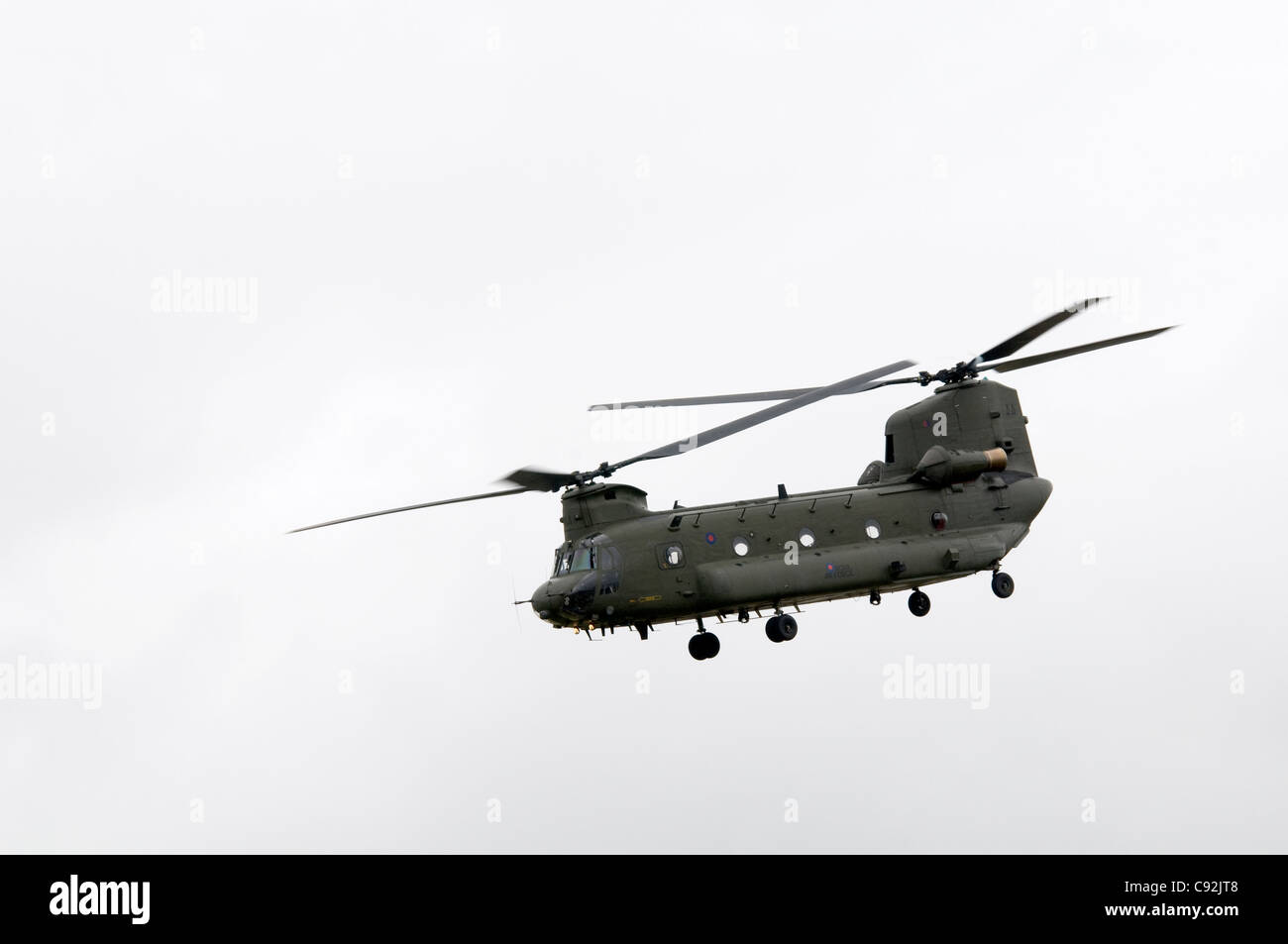 Chinook HC2 helicopter of the Royal Air Force doing flying display at ...