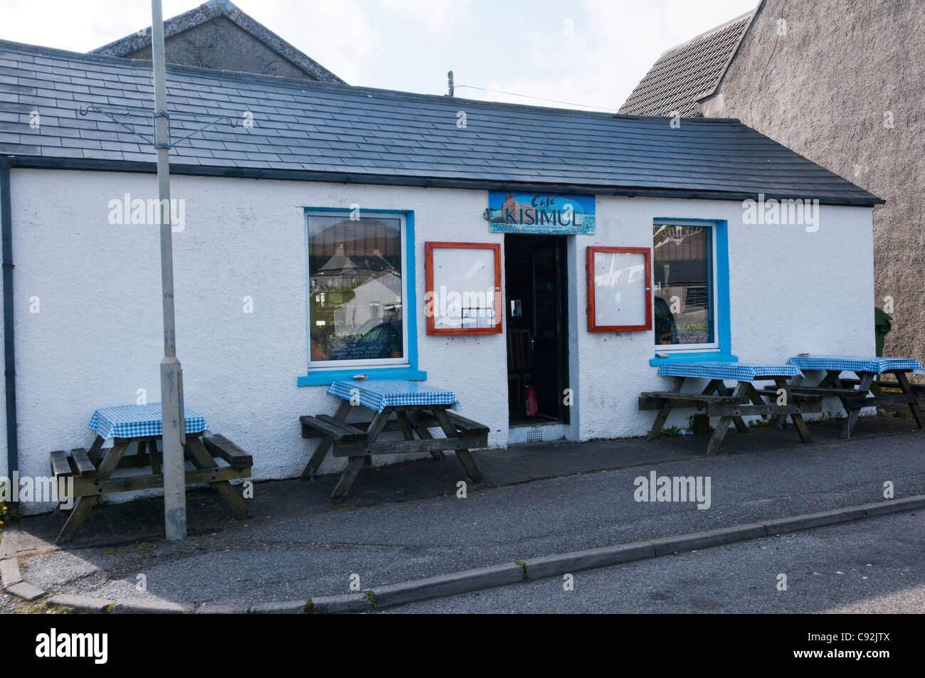 The cafe Kisimul licensed restaurant in Castlebay in the Isle of Barra ...