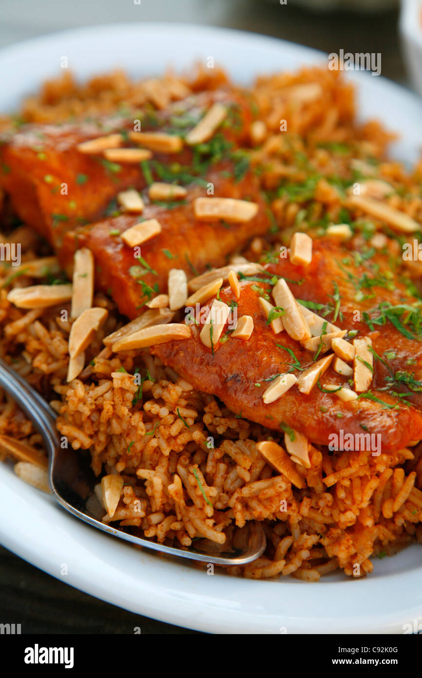 Sayadieh, a local speciality of fish and rice, Aqaba, Jordan Stock ...