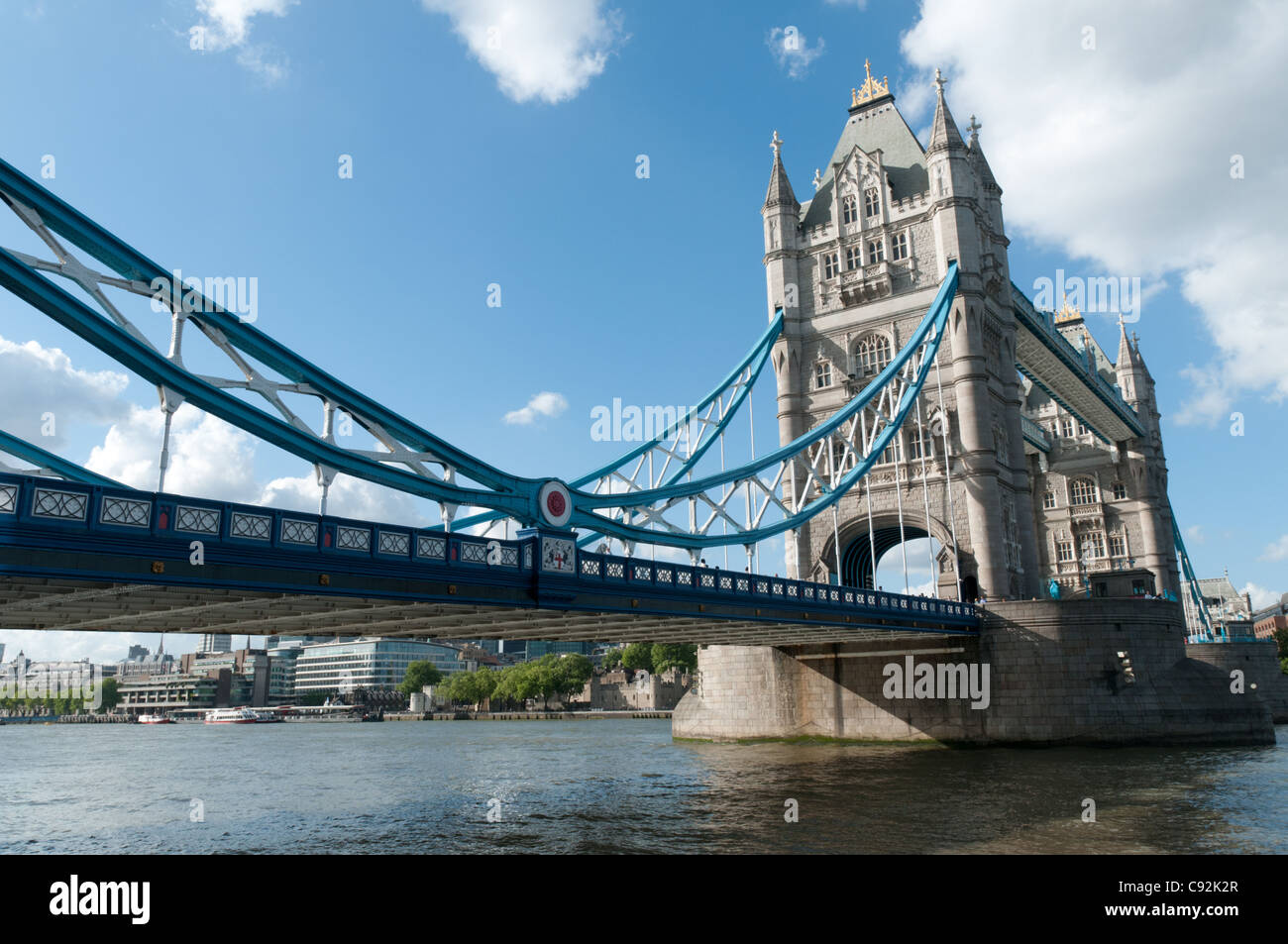 Tower Bridge spanning the River Thames in the centre of London Stock ...