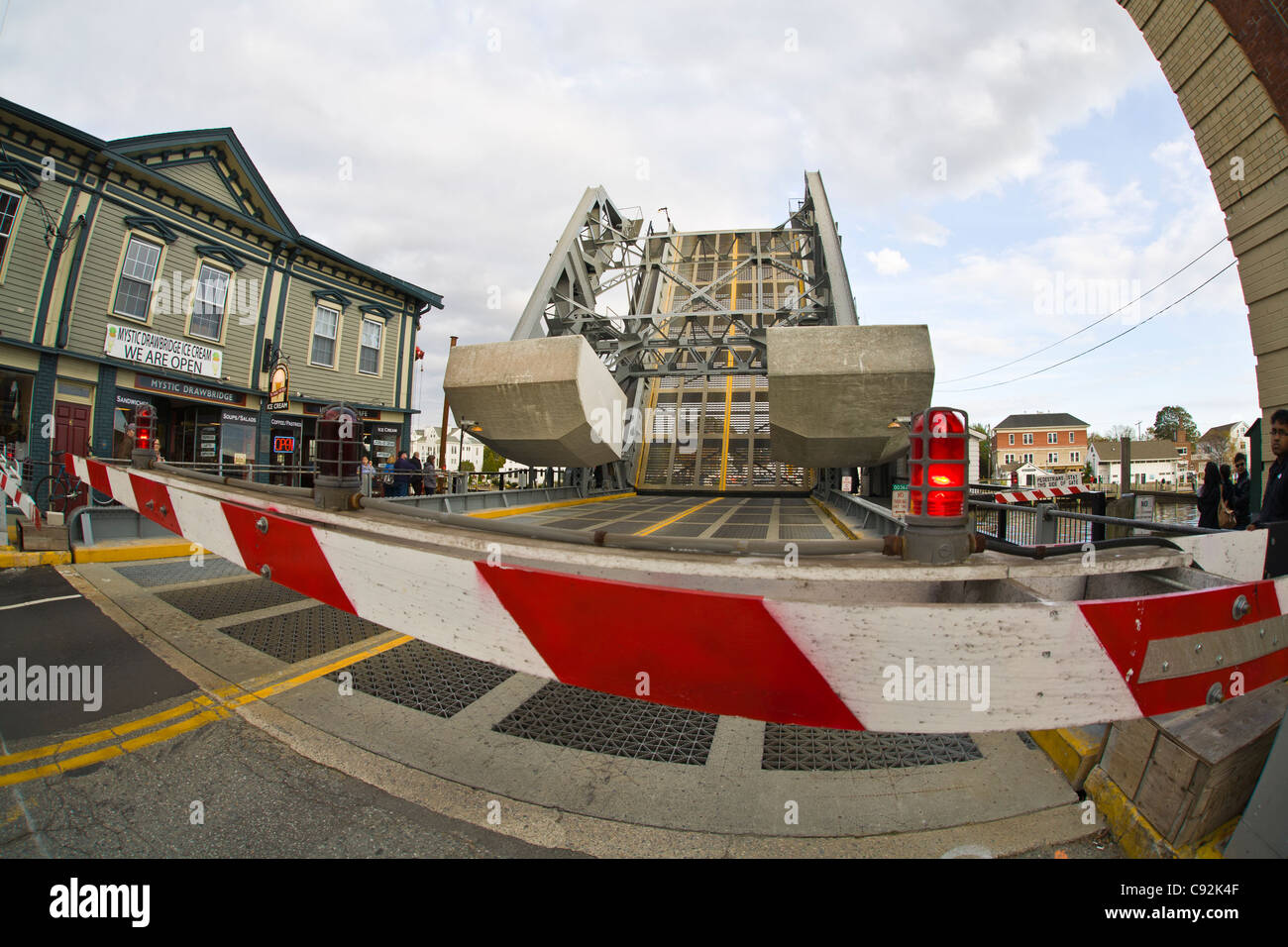 Mystic River Bascule Bridge built in 1922 over the Mystic River in Old ...