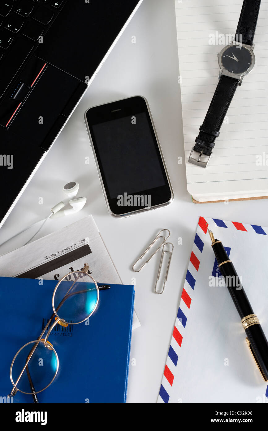 Electronic organizer with office tools Stock Photo - Alamy