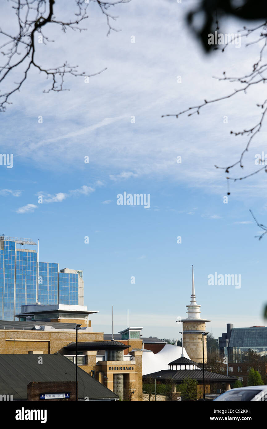 Basingstoke skyline with the tower of Festival place Stock Photo - Alamy