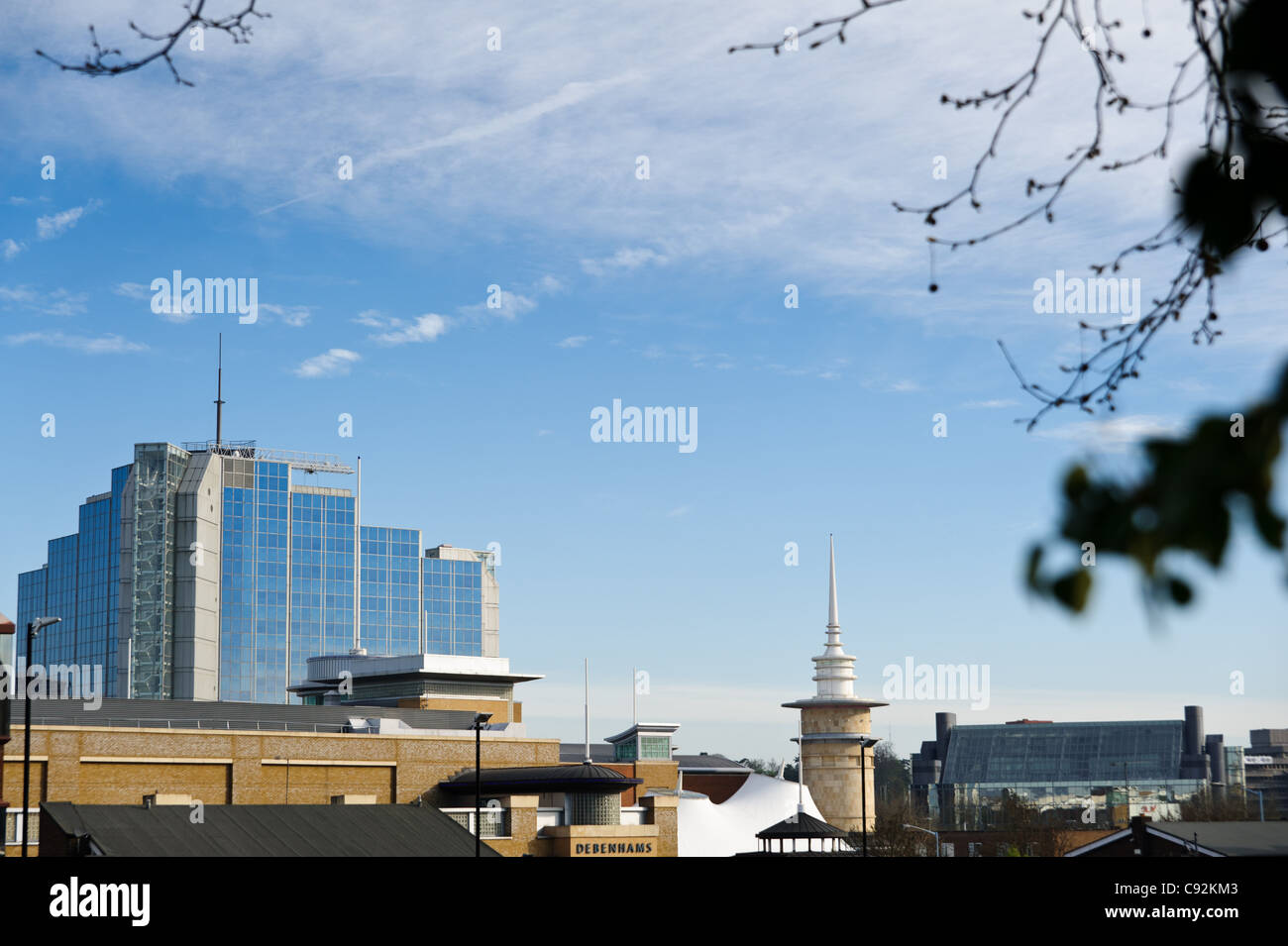 Basingstoke skyline with the tower of Festival place Stock Photo - Alamy