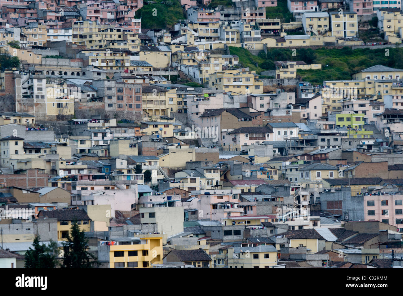 High angle view of buildings in a city, Quito, Ecuador Stock Photo - Alamy