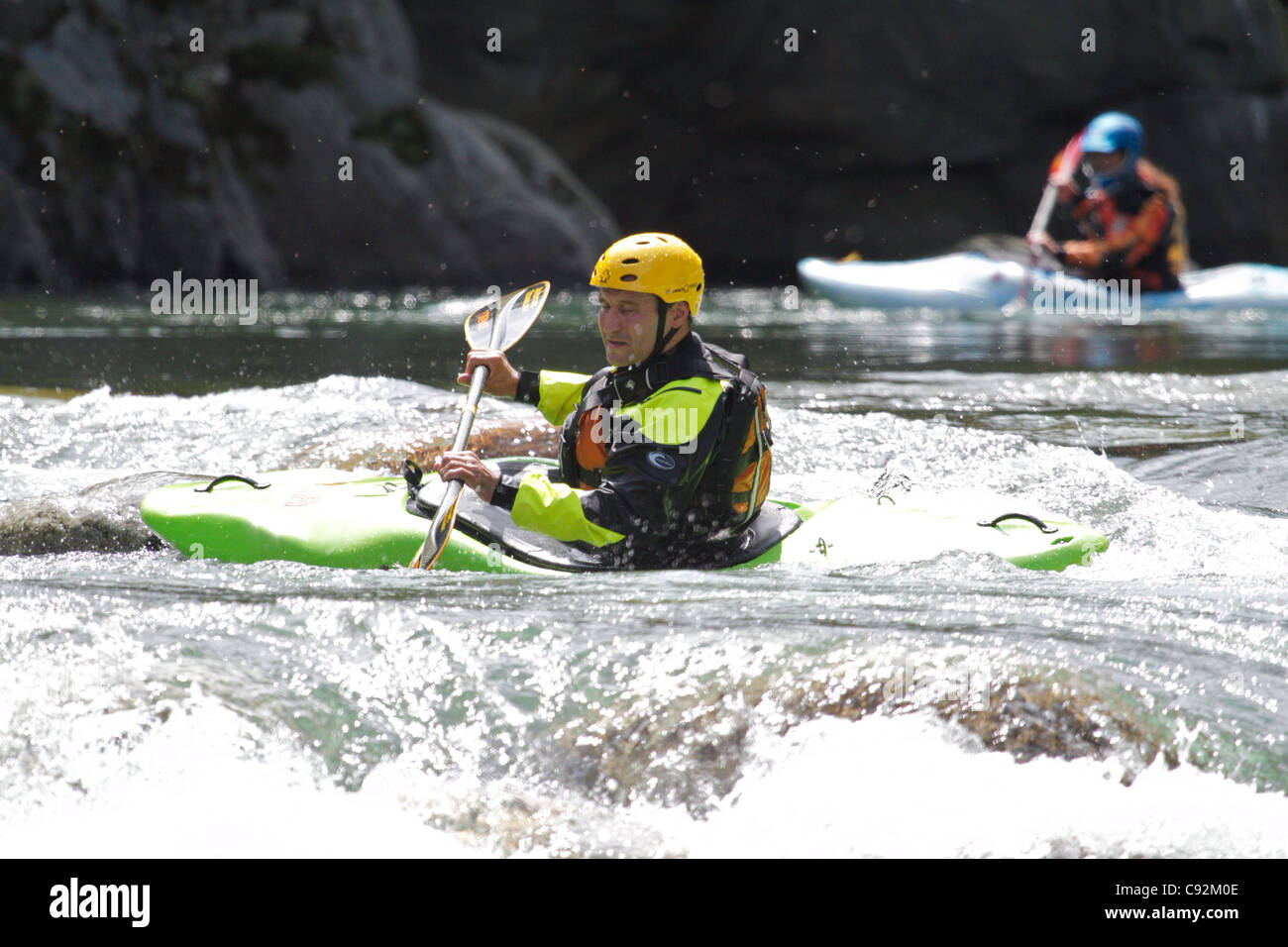 kayak race on the river Stock Photo - Alamy