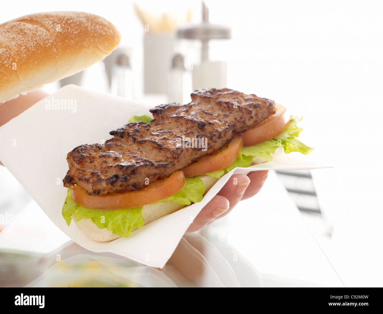pork rib Sub roll Stock Photo - Alamy