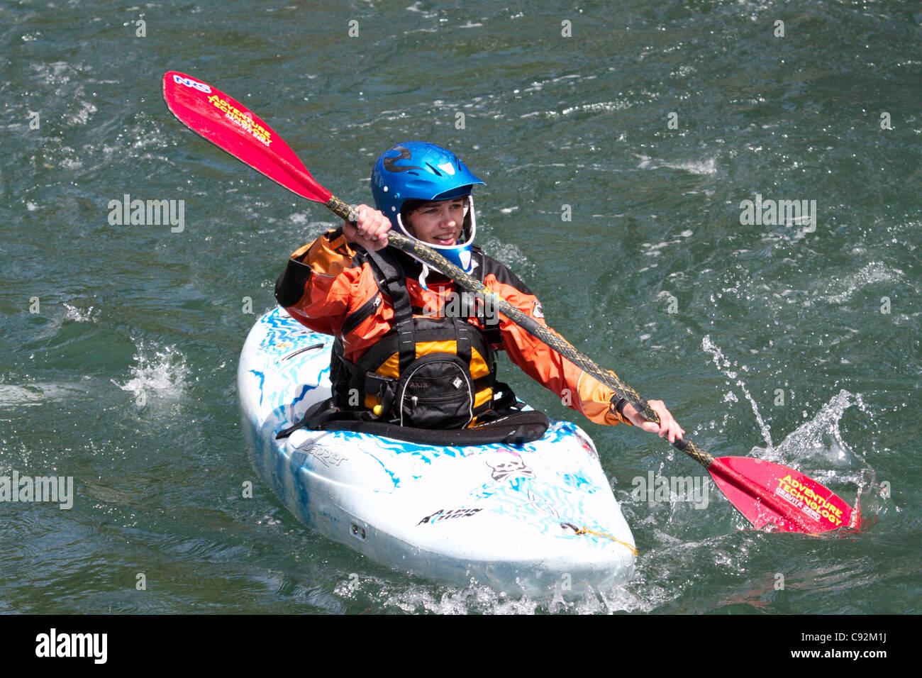 kayak race on the river Stock Photo - Alamy