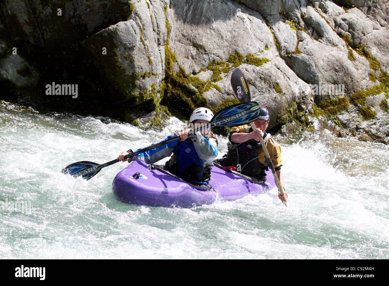 double kayak on the river Stock Photo - Alamy