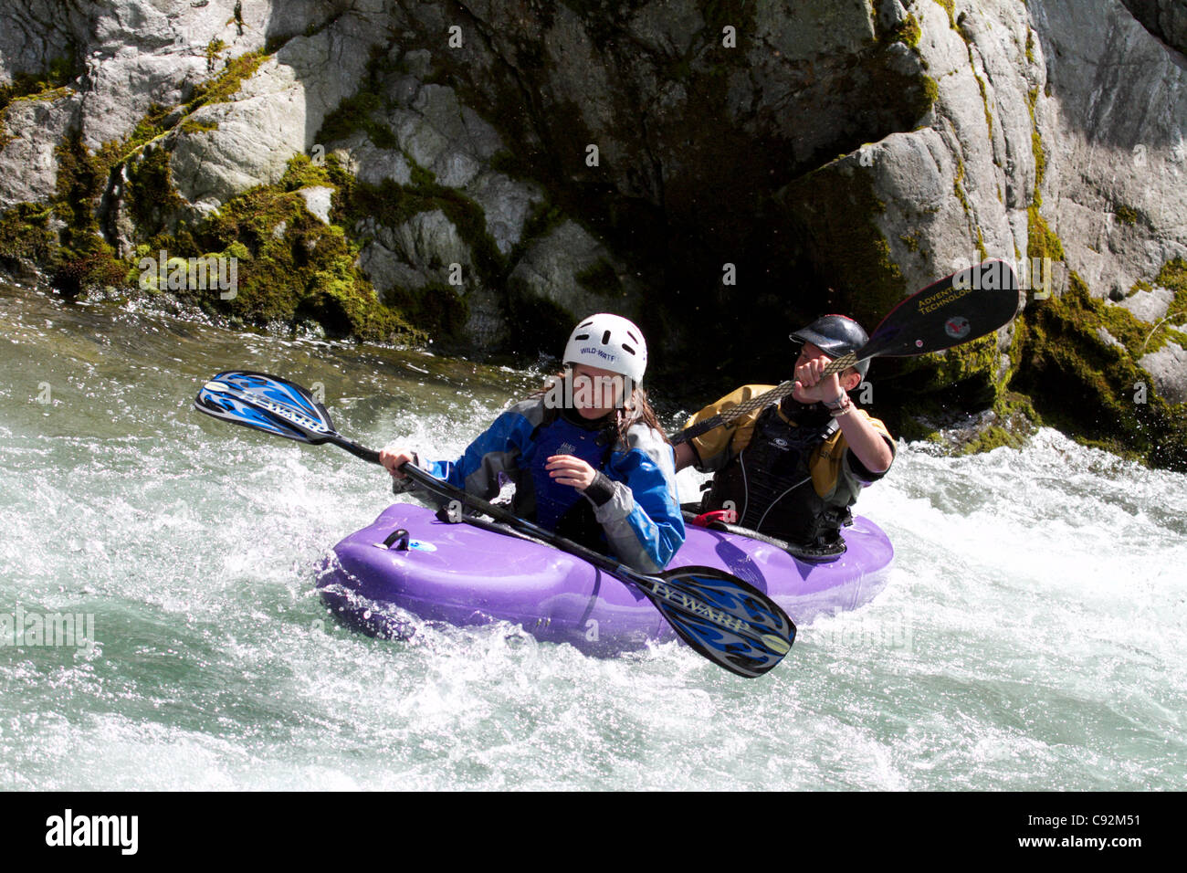 double kayak on the river Stock Photo - Alamy