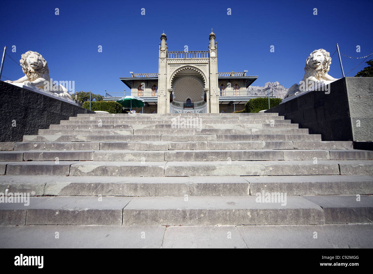 VORONTSOV PALACE ALUPKA CRIMEA UKRAINE 28 September 2011 Stock Photo ...