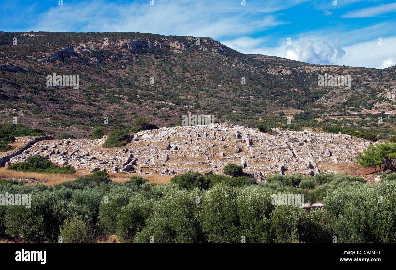 Panoramic view of Minoan ruins at Gournia North Eastern Crete Greece ...