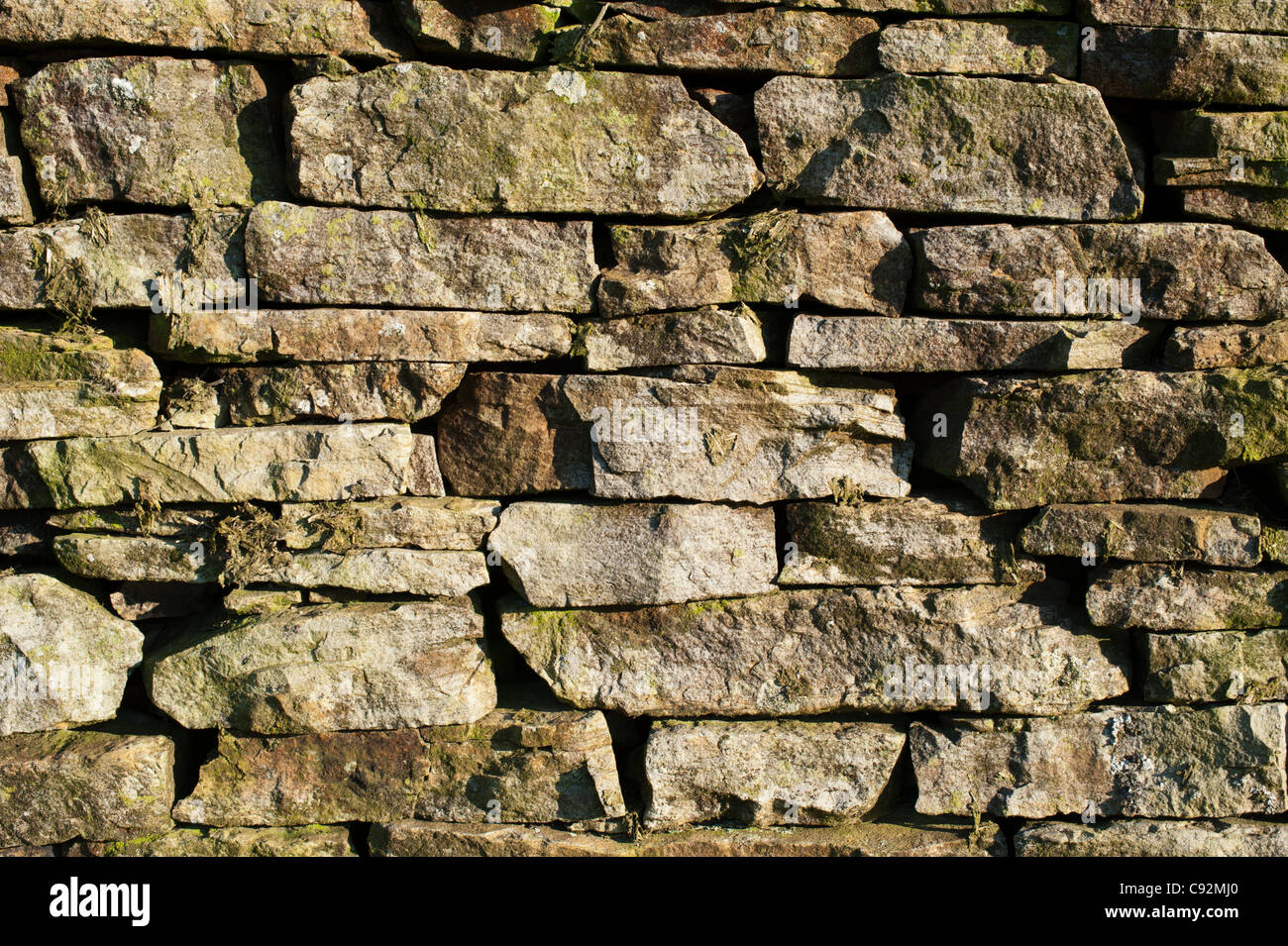 Dry stone wall in the Yorkshire Dales National Park England UK. Close ...