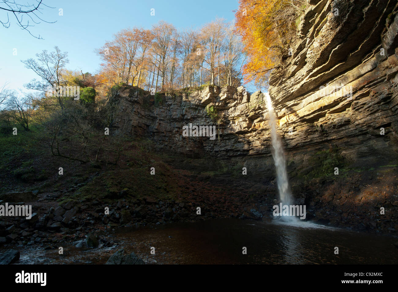 Hardraw Force waterfall Wensleydale Yorkshire Dales National Park ...