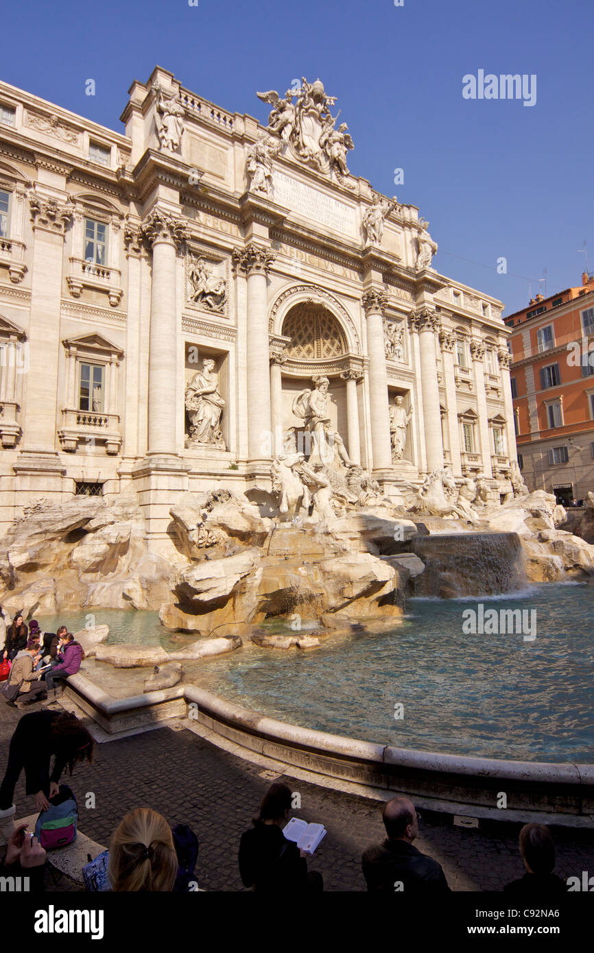 View of the Trevi Fountain (Fontana di Trevi) - a Baroque fountain ...