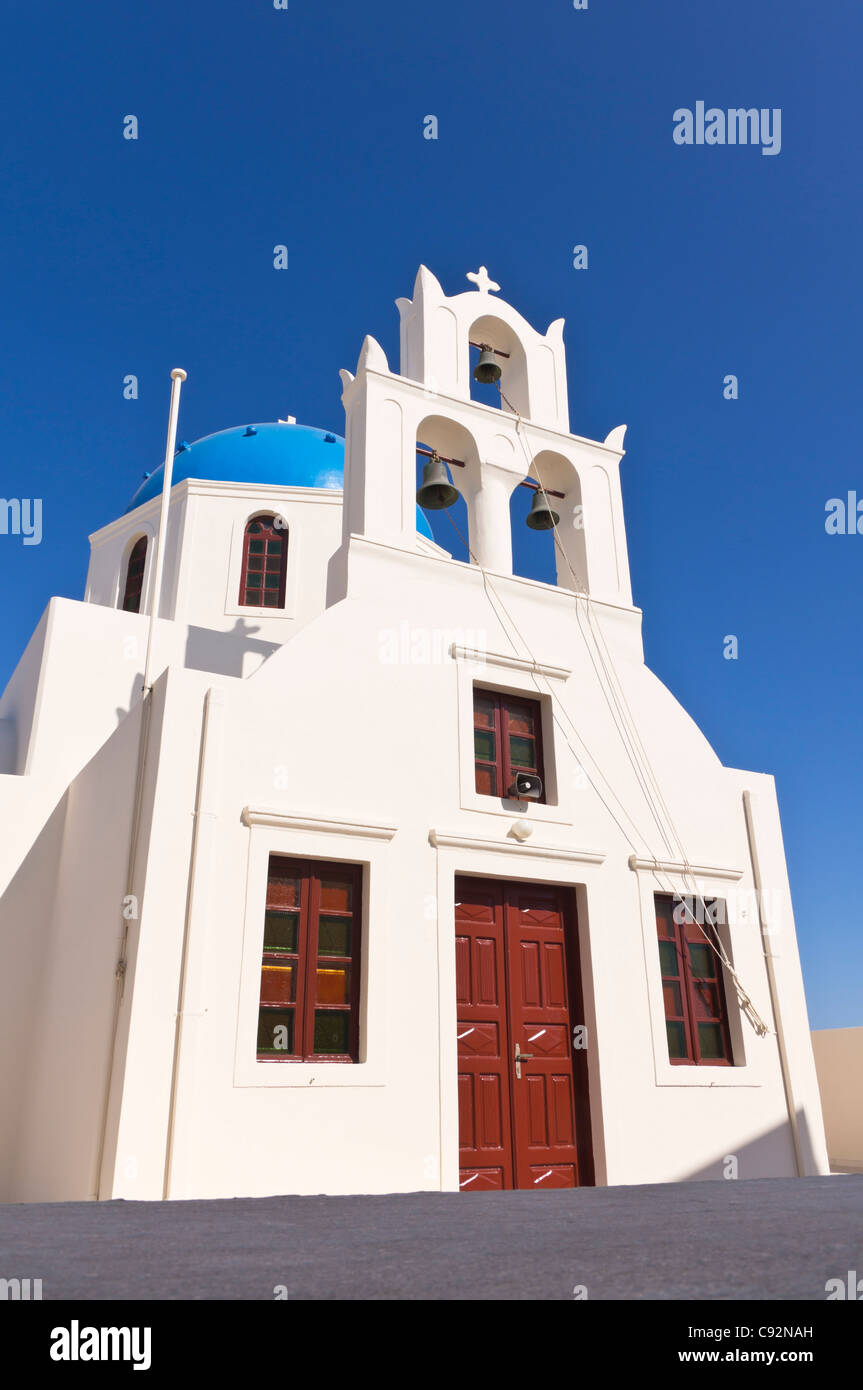 Santorini - Oia village. Traditional Greek Orthodox church with painted ...
