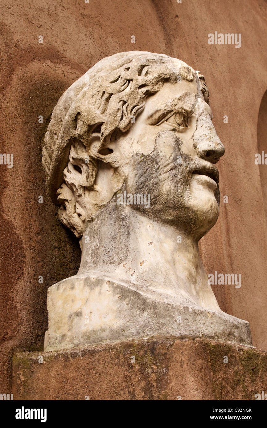 Stone bust of the Emperor Hadrian - Publius Aelius Hadrianus (showing ...