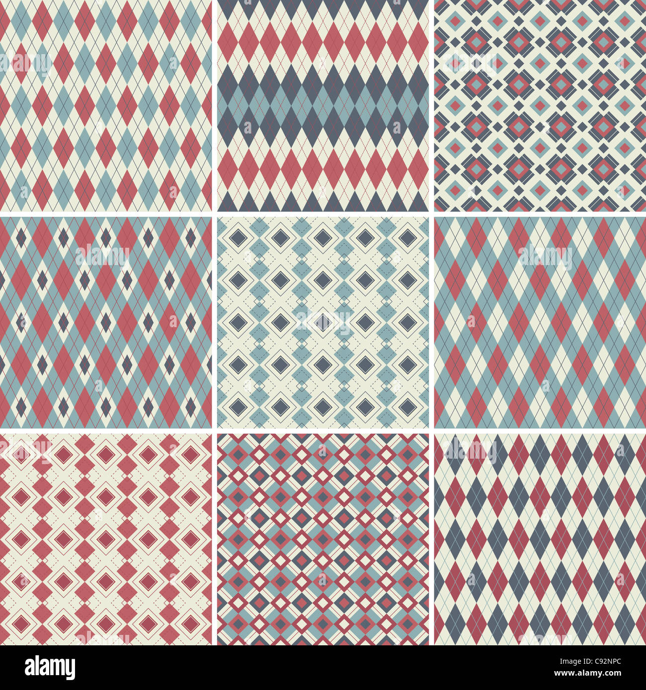 Collection of seamless argyle patterns Stock Photo - Alamy