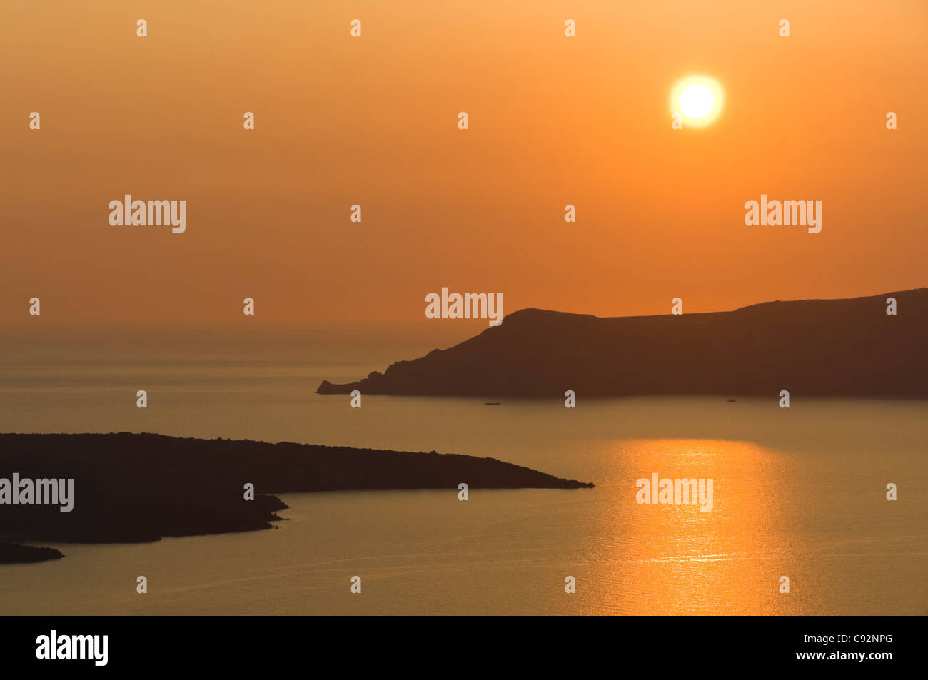 Santorini - sunset from Fira Stock Photo - Alamy