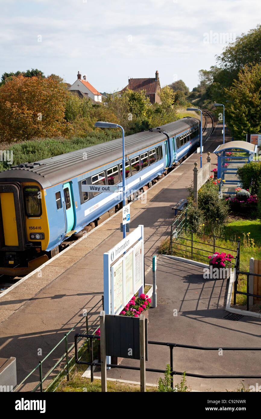 Train at West Runton Station on the Bittern Line in Norfolk Stock Photo ...
