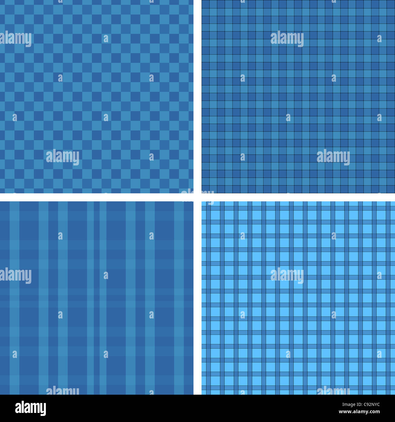 Collection of four plaid blue patterns Stock Photo - Alamy
