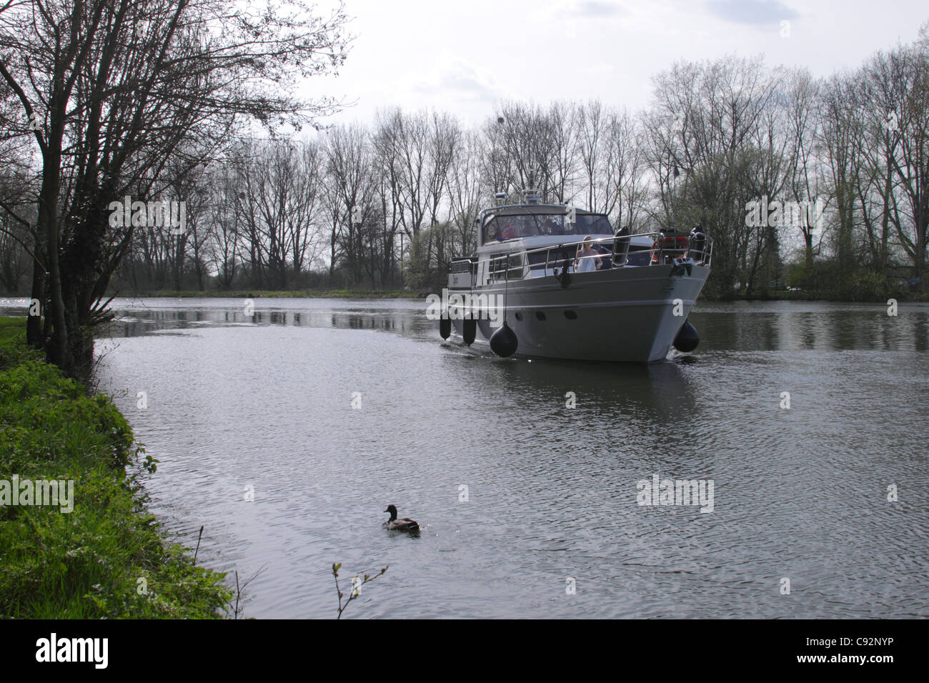 Boat at River Thames near Sonning Berkshire Spring 2010 Stock Photo - Alamy