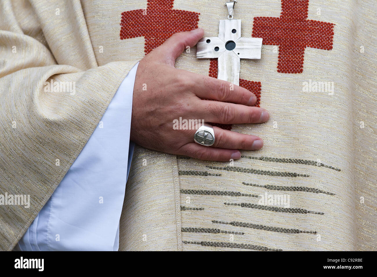 The catholic priest Stock Photo - Alamy