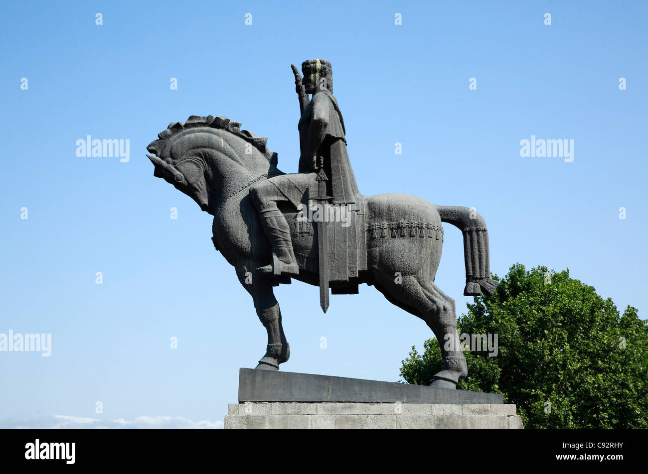 The famous Equestrian Statue of King Vakhtang Gorgasa is a feature of ...