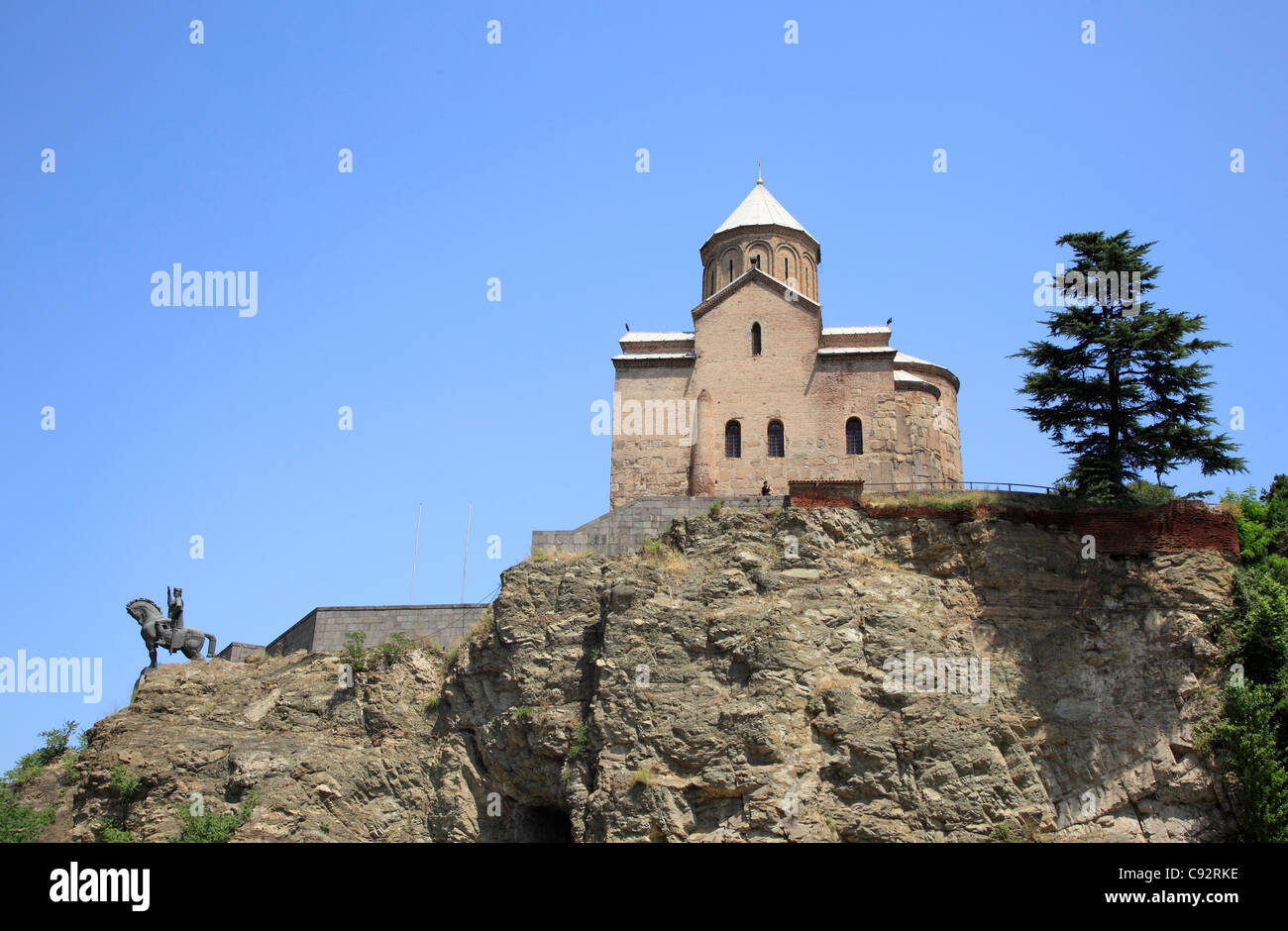 Metekhi is a historic neighborhood located on the elevated cliff that ...