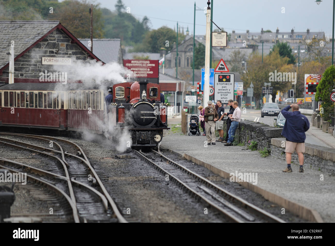 welsh highland railway porthmadog station David Lloyd George departing ...
