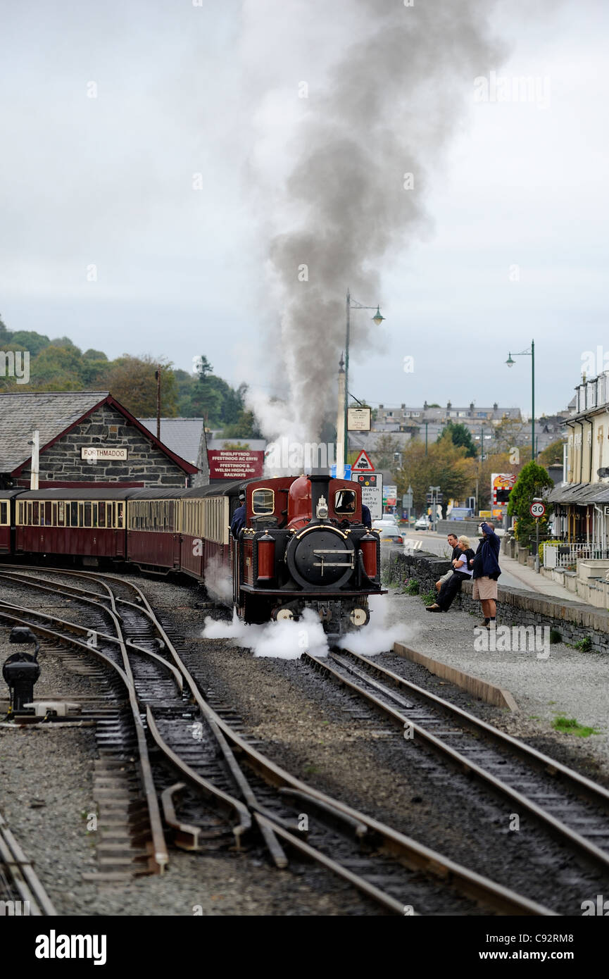 welsh highland railway porthmadog station David Lloyd George departing with a train to ...