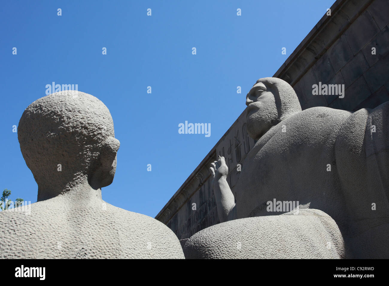 A statue of Saint Mesrop Mashtots founder of the Armenian alphabet ...
