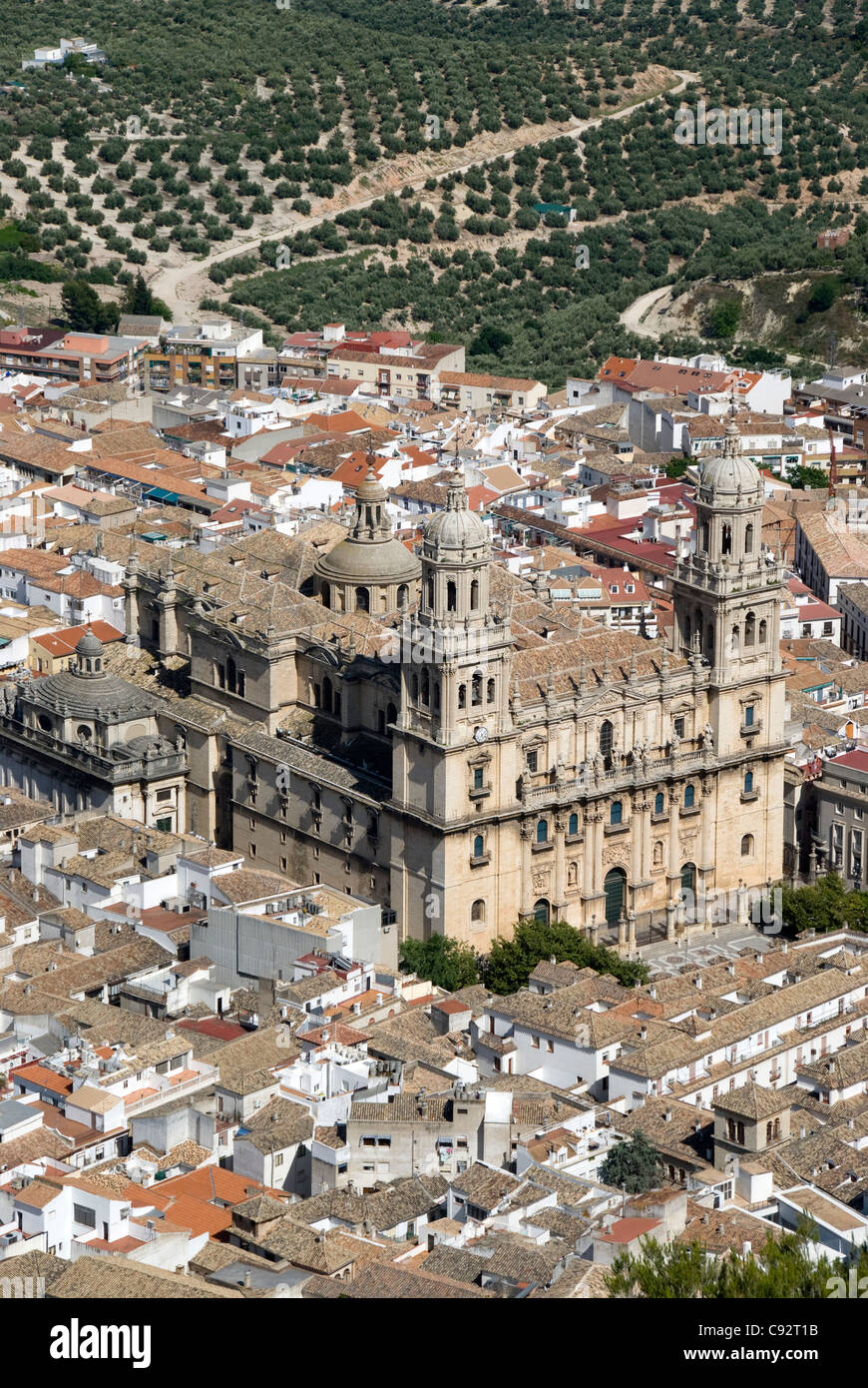 View of Jaen Cathedral, from Parador de Jaen Castillo de Santa Catalina ...