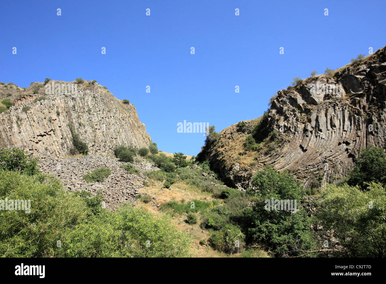 The Garni Gorge has distinctive columns, carved out by the Goght River ...