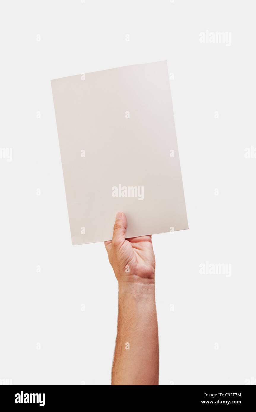 Hands and paper isolated on white background Stock Photo - Alamy