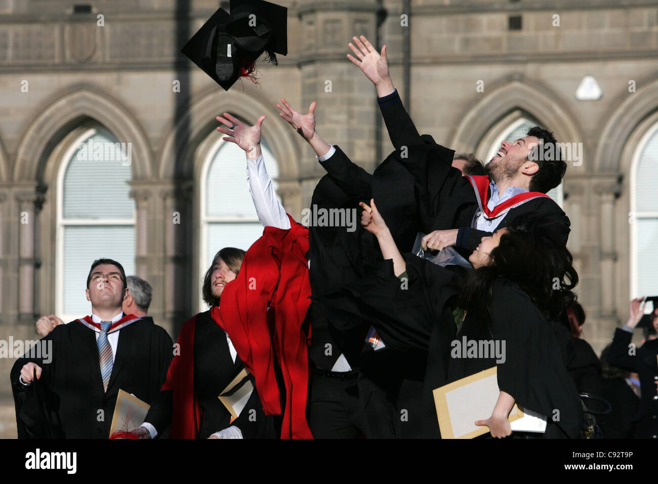 Graduation day at the University of Teesside, Middlesbrough, Cleveland ...