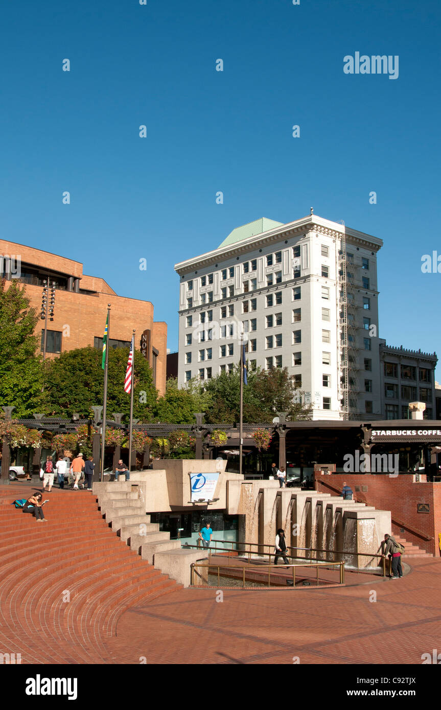 Portland Pioneer Courthouse Square Oregon United States Stock Photo - Alamy