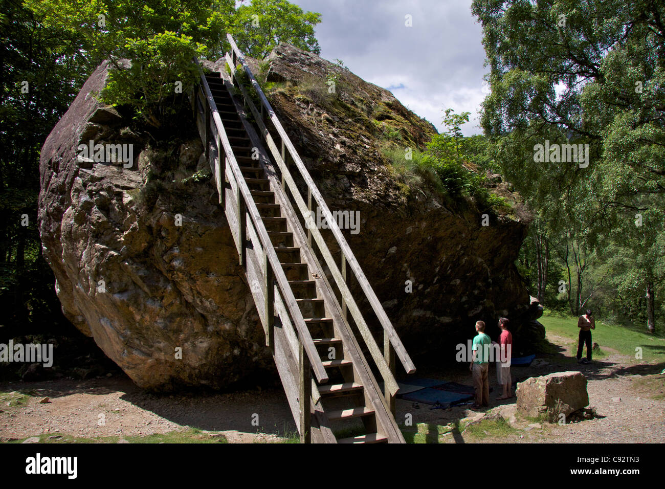 The Bowder Stone is a huge boulder of volcanic rock which perches ...