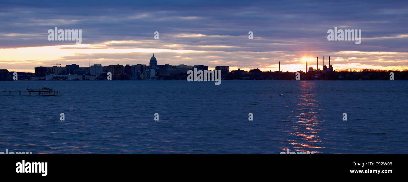 Sunset panorama of Madison Stock Photo - Alamy