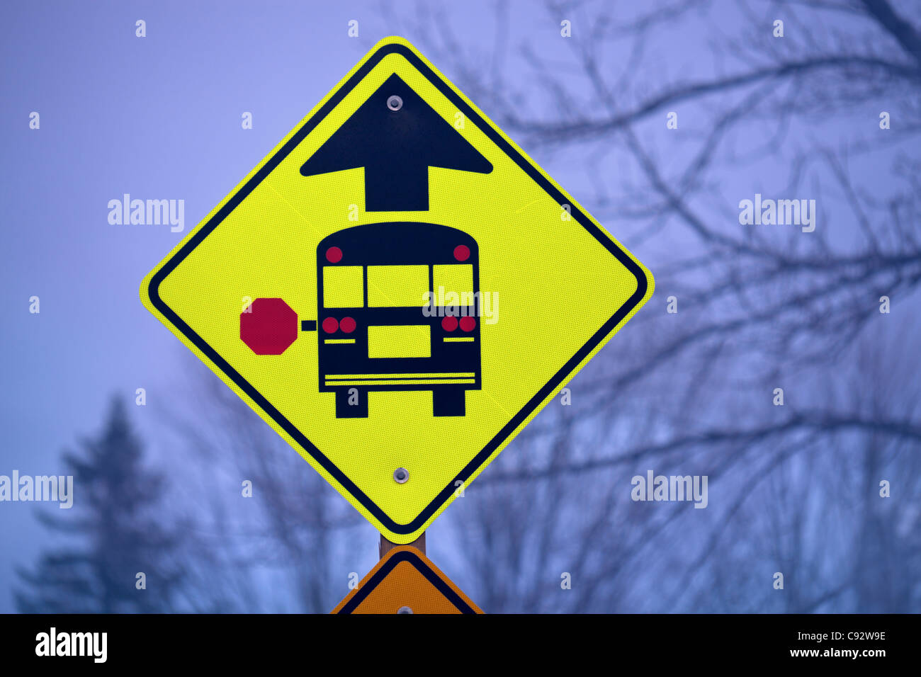 Blue bus sign hi-res stock photography and images - Alamy