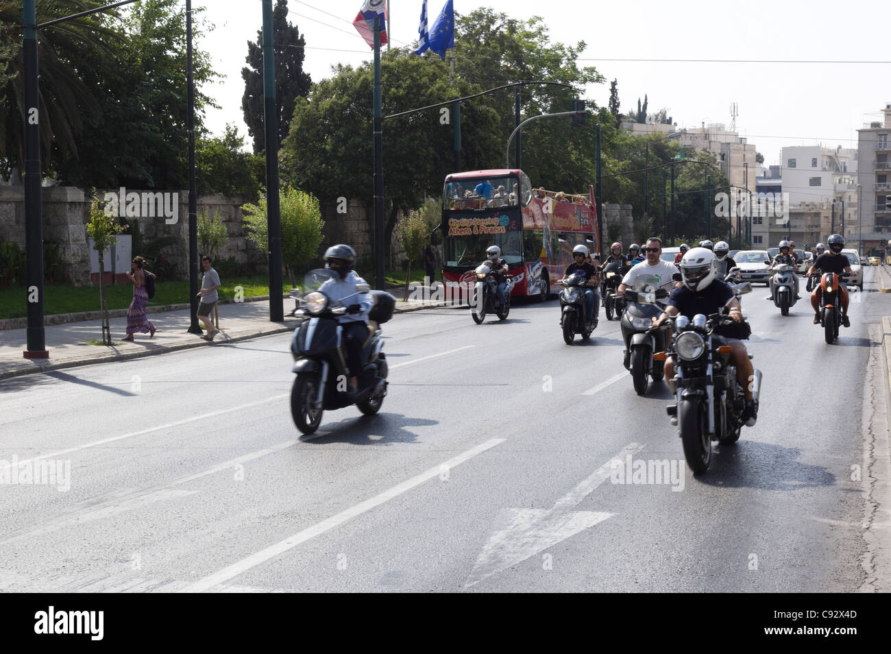 Athens - motorcycle traffic Stock Photo - Alamy
