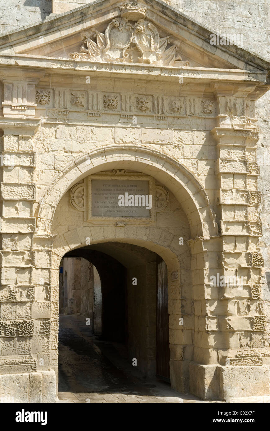 The Greek Gate is an historic entrance to the Medieval city of Mdina on ...