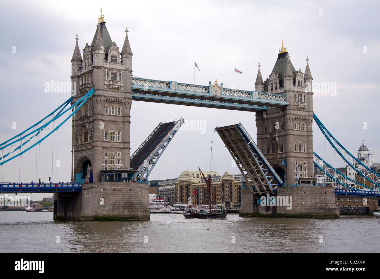 Tower Bridge - a combined bascule and suspension bridge spanning the ...