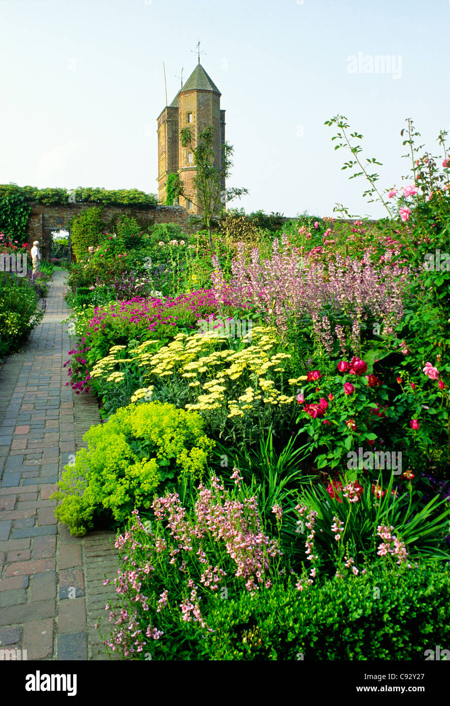 The garden at Sissinghurst Castle, Kent, England, toward the ...