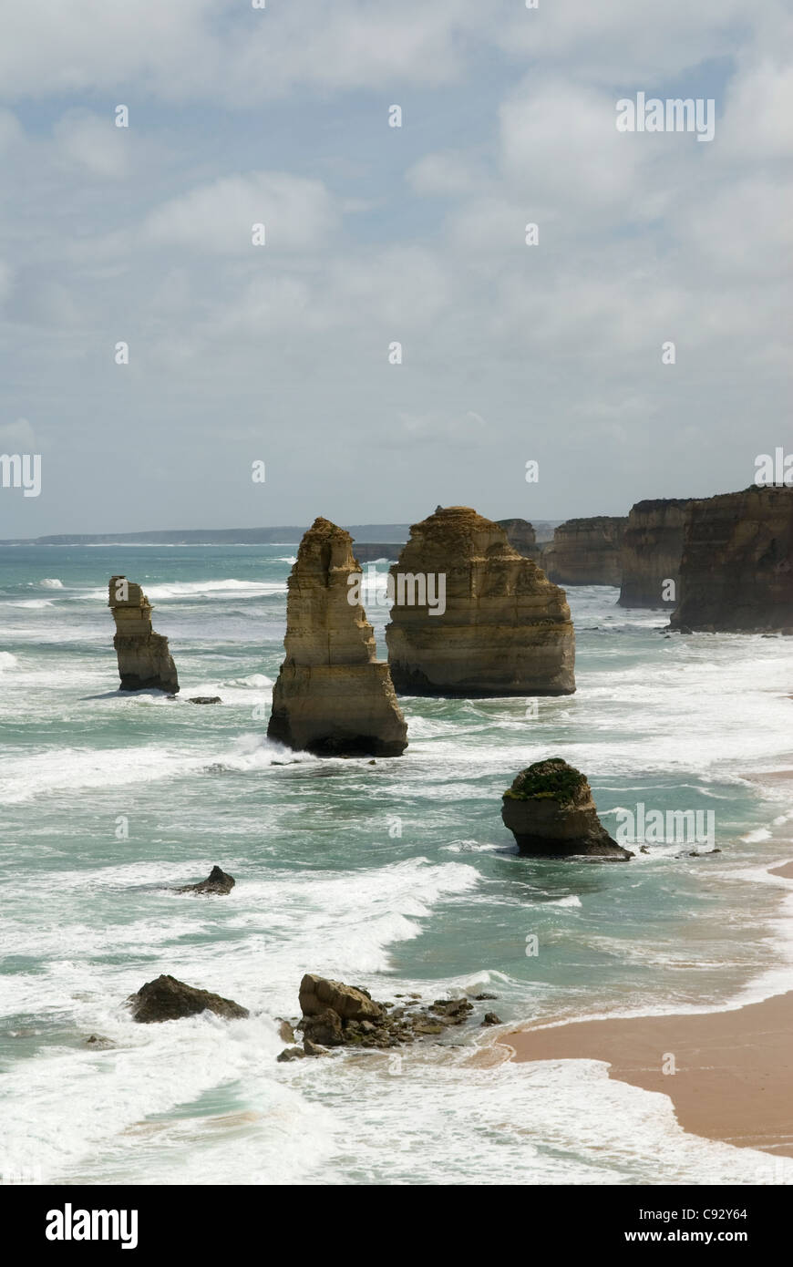 The Twelve Apostles are limestone rock stacks which have been formed by ...